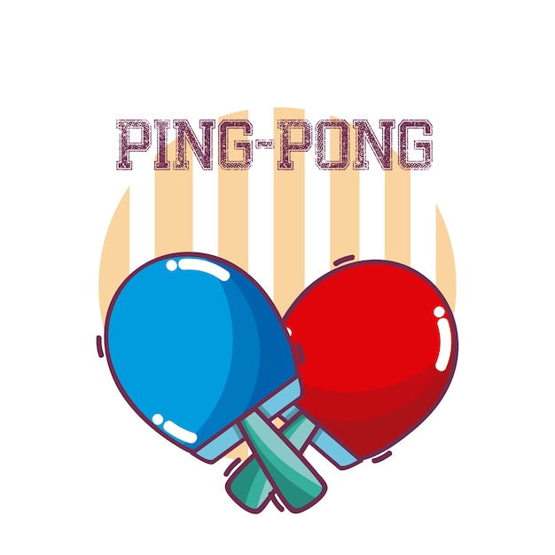 Vibrant Ping-Pong Paddles and Balls in Retro Style | Jiffy Designs
