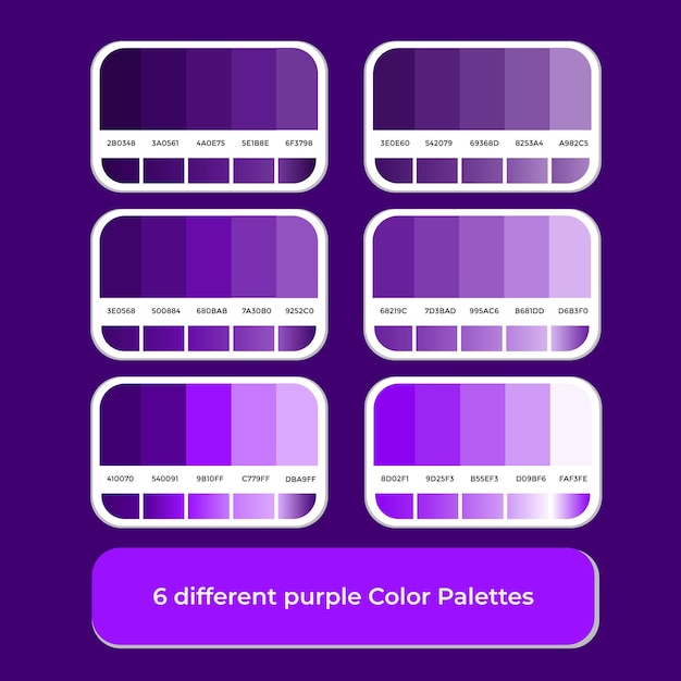 Vibrant Purple Color Palette with Gradient Swatches | Jiffy Designs