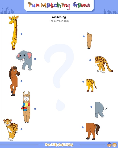 Delightful Animal Matching Game with Vibrant Creatures | Jiffy Designs