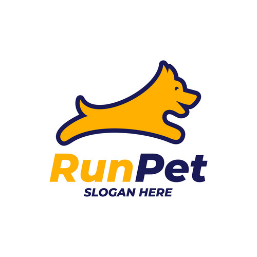 Dog Run Logo Design Template. Dog Logo Concept Vector. Creative Icon ...