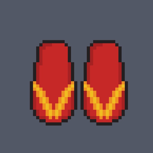 Vibrant Pixel Art Slippers in Fiery Hues | Jiffy Designs