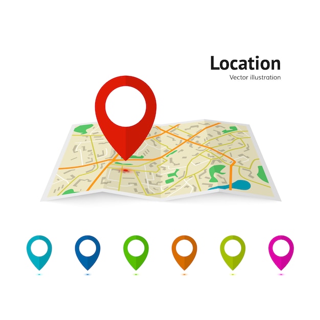 Vibrant Map Showcases Diverse Locations with Colorful Markers | Jiffy ...