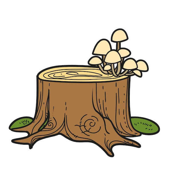 Enchanting Mushroom Cluster Atop Rustic Tree Stump | Jiffy Designs