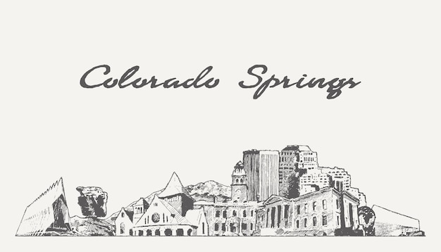 Iconic Skyline of Colorado Springs Captured in Detailed Sketch | Jiffy ...