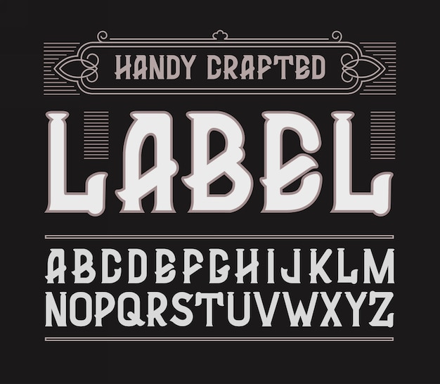 Vintage Ornate Typographic Label with Decorative Lettering | Jiffy Designs