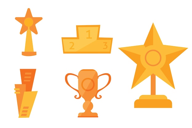 Vibrant Collection of Iconic Trophy and Award Symbols | Jiffy Designs