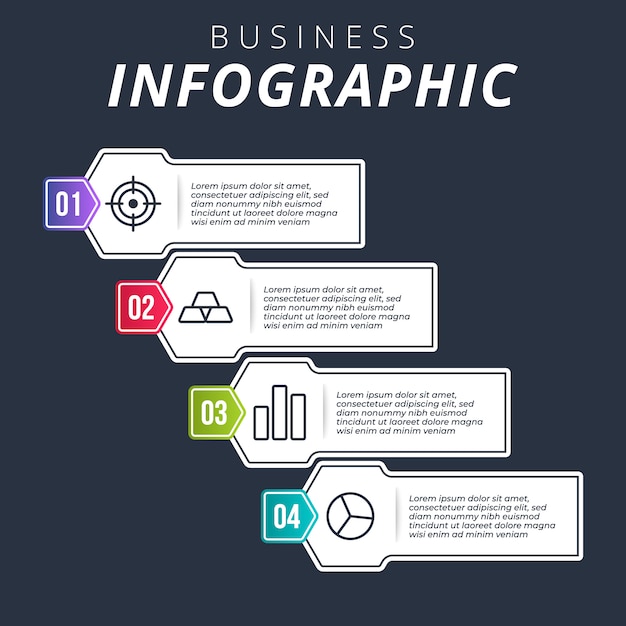 Sleek Infographic with Modern Geometric Shapes and Icons | Jiffy Designs