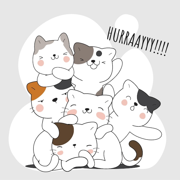 Playful Pup Pile: Adorable Cartoon Dogs Cuddling and Yipping | Jiffy ...