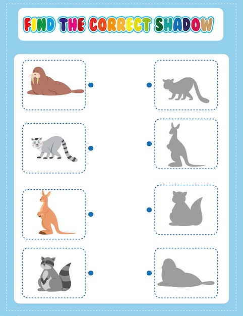Adorable Animal Silhouettes: Match the Shadows | Jiffy Designs