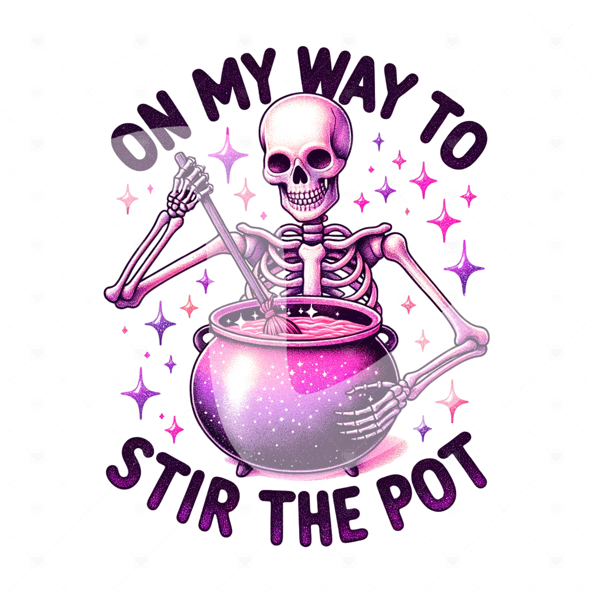 'On My Way To Stir The Pot' Skeleton Stirring Cosmic Cauldron Amidst ...
