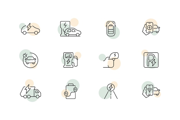 Diverse Automotive Icons in Minimalist Line Art Style | Jiffy Designs