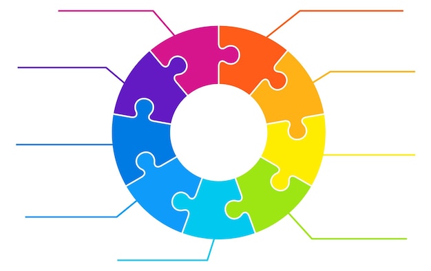 Vibrant Puzzle Wheel with Colorful Interlocking Pieces | Jiffy Designs