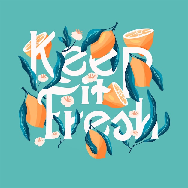 Vibrant Citrus Illustration with Playful Lettering | Jiffy Designs