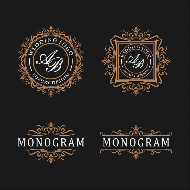 Elegant Vintage Monograms with Ornate Floral Borders | Jiffy Designs