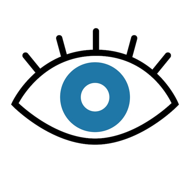Striking Blue Eye Symbol with Minimalist Black Accents | Jiffy Designs
