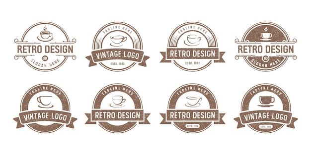 Diverse Collection of Retro Coffee-Themed Vintage Logos and Badges ...