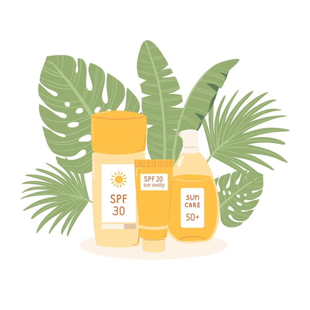 Tropical Sunscreen Essentials with Lush Foliage | Jiffy Designs