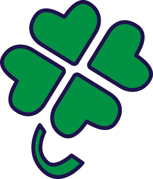 Vibrant Green Clover Emblem with Bold Outline | Jiffy Designs