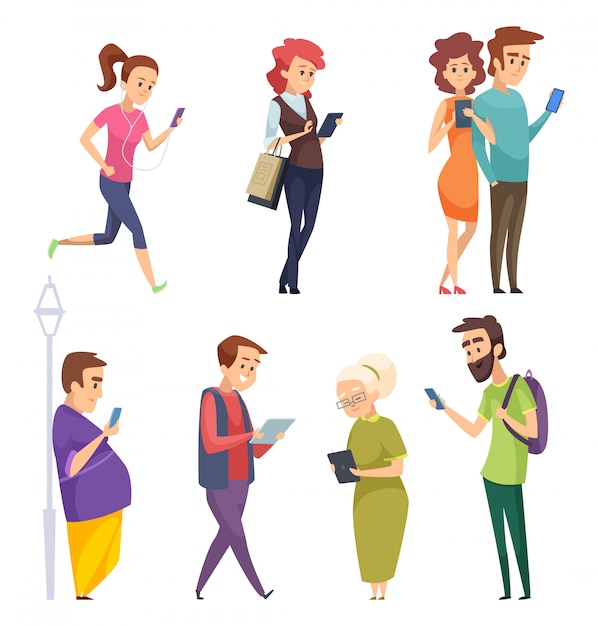 Diverse Collection of People Using Mobile Devices | Jiffy Designs