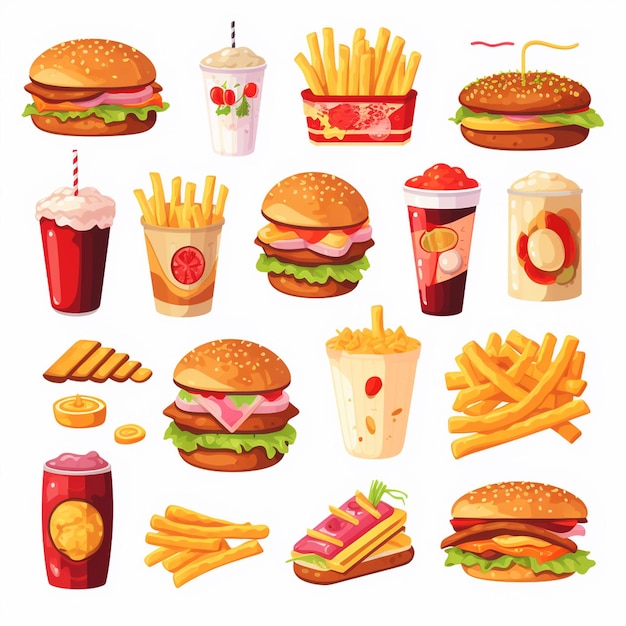 Delectable Collection of Classic Fast Food Icons | Jiffy Designs