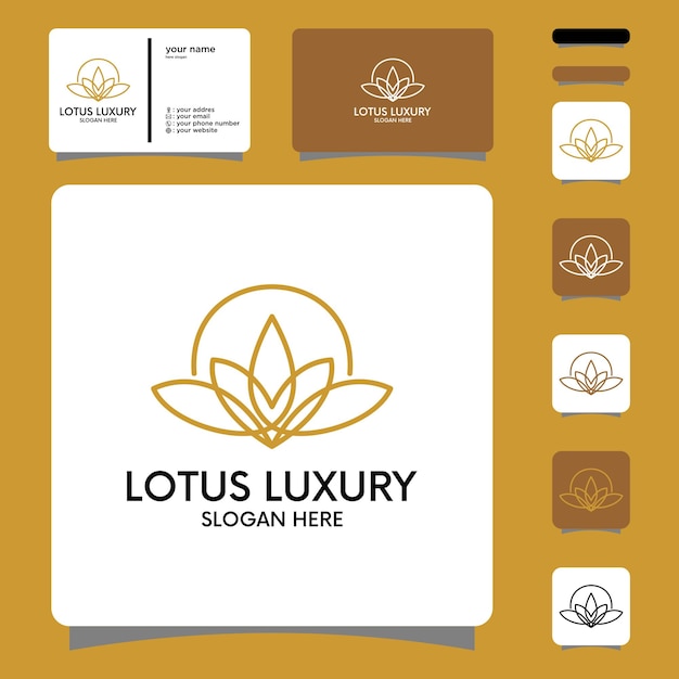 Elegant Lotus Flower Emblem with Minimalist Branding Elements | Jiffy ...