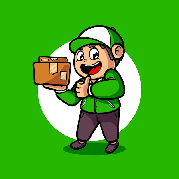 Cheerful Delivery Boy Carrying Parcel with Joy | Jiffy Designs