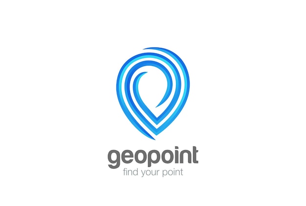 Elegant Blue Swirl Logo for Geopoint Navigation | Jiffy Designs