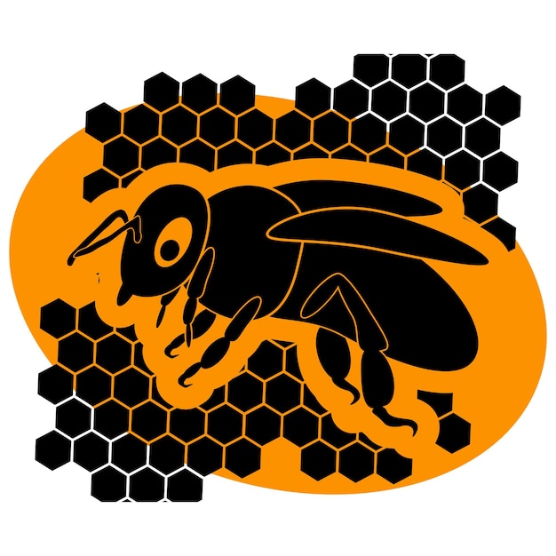 Detailed Honeycomb Silhouette of a Hardworking Bee | Jiffy Designs