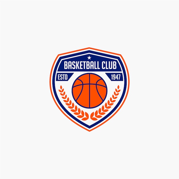 Vibrant Basketball Club Emblem with Iconic Ball and Laurel Wreath ...