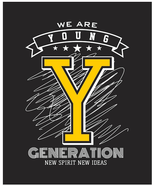 Vibrant 'Young Generation' Emblem with Dynamic Typography | Jiffy Designs