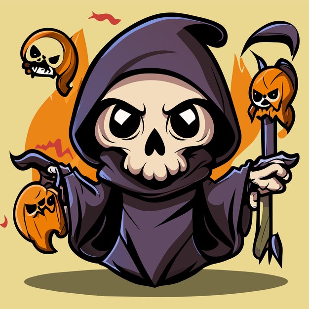 Menacing Grim Reaper with Spooky Skull Sidekicks | Jiffy Designs