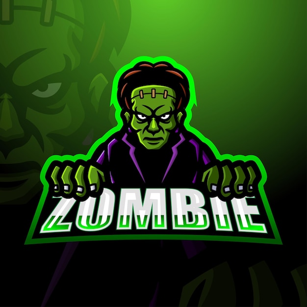 Fearsome Zombie Mascot Illustration in Vibrant Green | Jiffy Designs