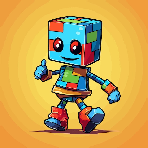 Cheerful Cubic Robot Giving a Thumbs Up | Jiffy Designs
