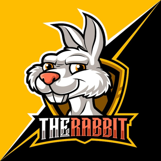 Mischievous Rabbit Mascot Logo with Bold Geometric Shapes | Jiffy Designs