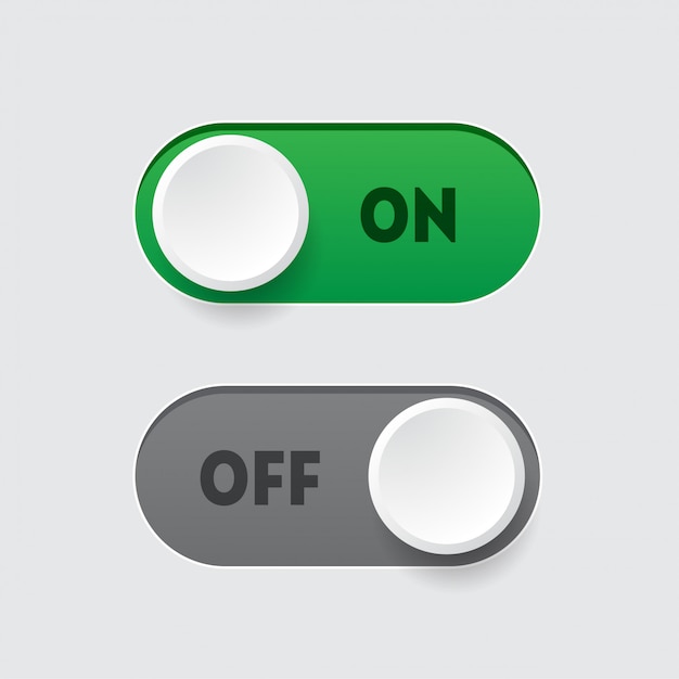 Simple Green and Gray Toggle Switch Buttons | Jiffy Designs