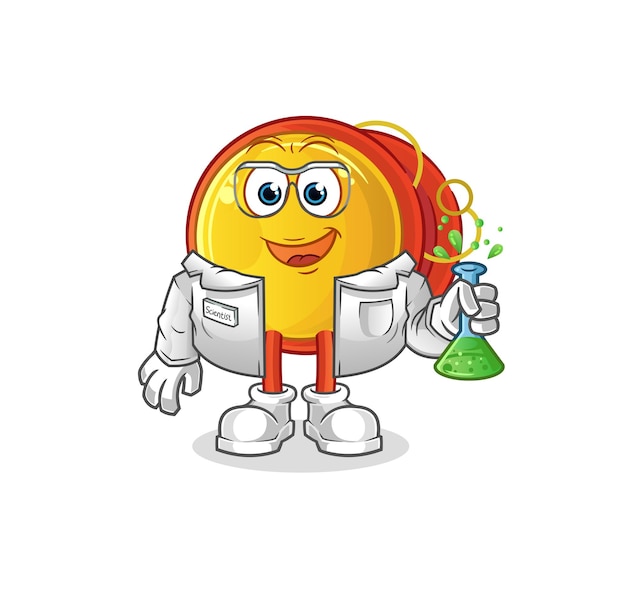 Cheerful Science Emoji Mascot Holding Beaker | Jiffy Designs