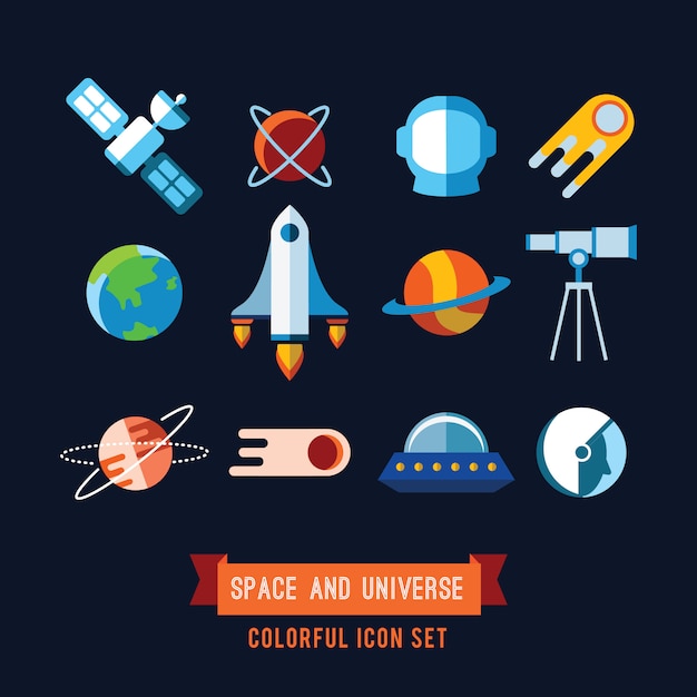 Vibrant Collection of Space and Universe Themed Icons | Jiffy Designs