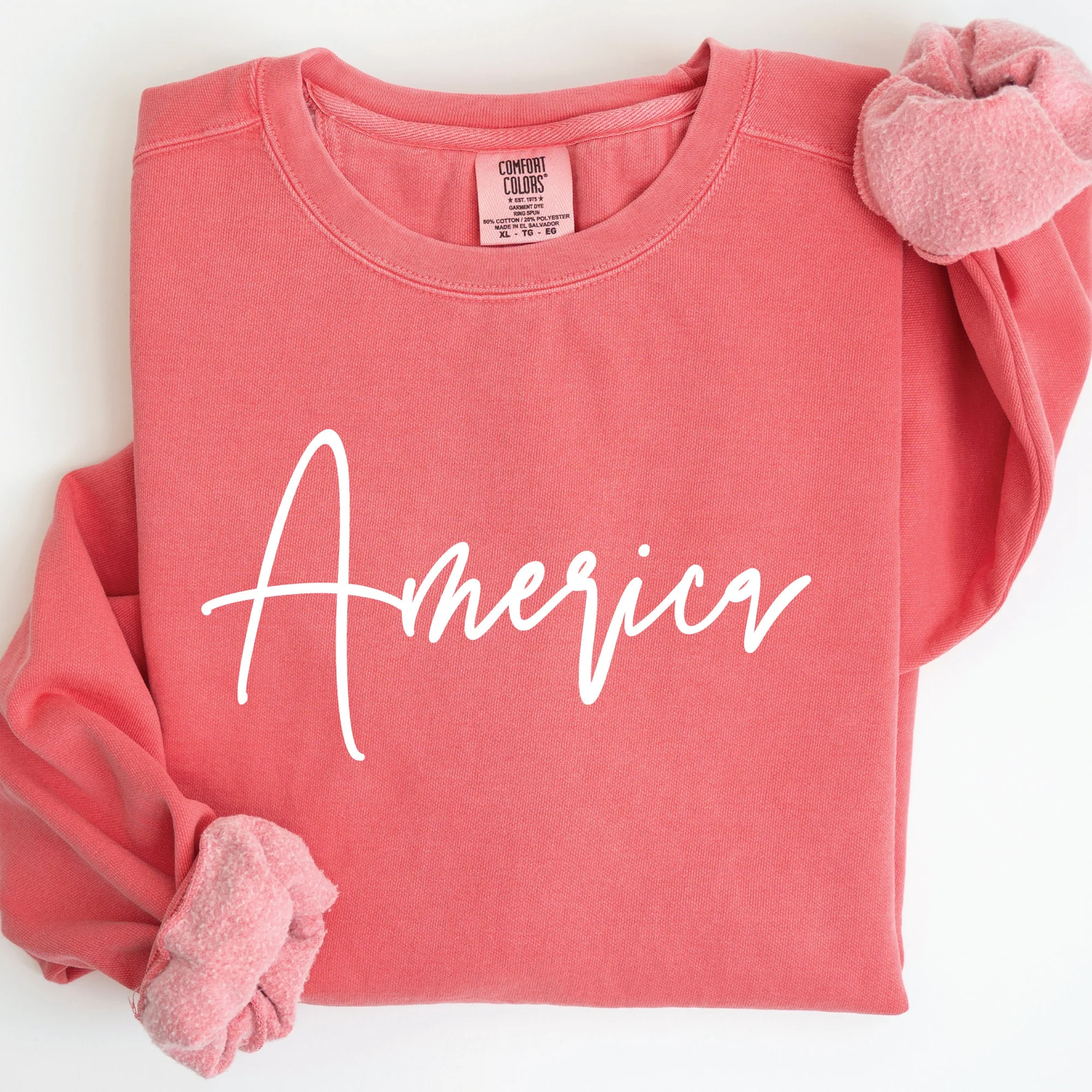 4th Of July Design 'America' July Fourth, Elegant Cursive Script with ...