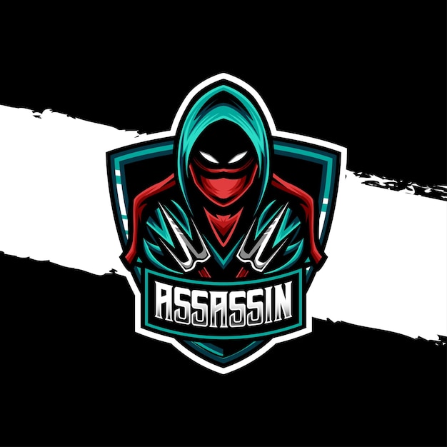 Striking Assassin Emblem with Vibrant Colors and Mysterious Hooded ...