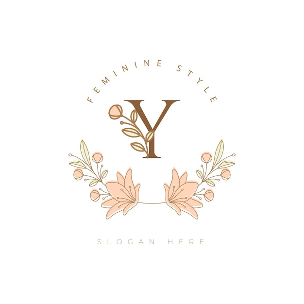 Elegant Botanical Monogram Logo with Floral Accents | Jiffy Designs