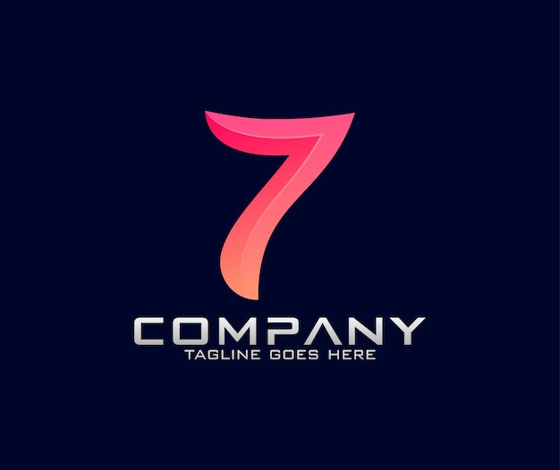 Vibrant Number 7 Logo with Sleek Typographic Style | Jiffy Designs