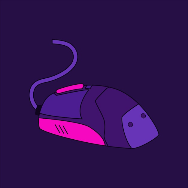 Sleek and Stylized Computer Mouse on Dark Purple | Jiffy Designs