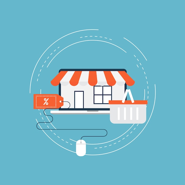 Stylized Digital Store Icon with Shopping Cart and Credit Card | Jiffy ...