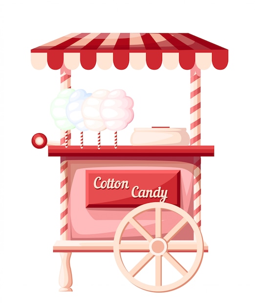 Charming Cotton Candy Cart with Festive Striped Canopy | Jiffy Designs