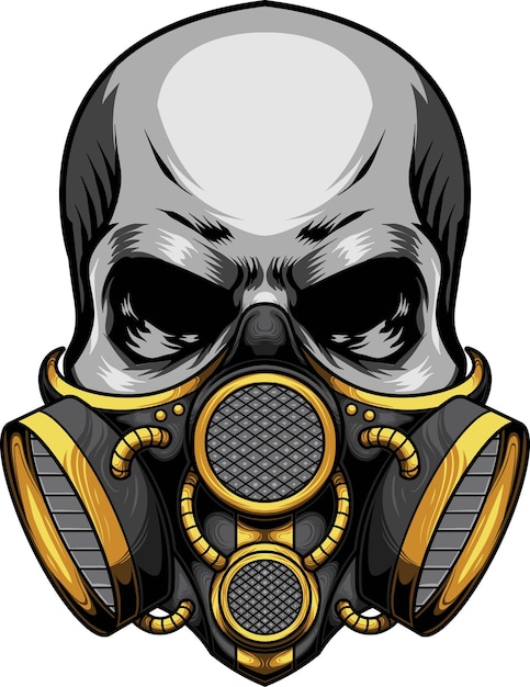 Menacing Skull in Futuristic Gas Mask with Intricate Details | Jiffy ...