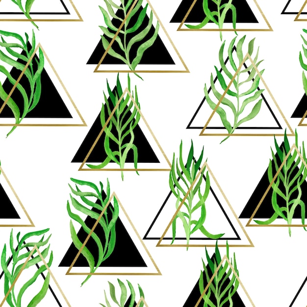 Vibrant Botanical Triangles: A Captivating Geometric Nature Motif ...