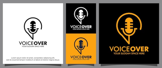 Minimalist Microphone Voice Over Logo Design with Sleek Typography ...