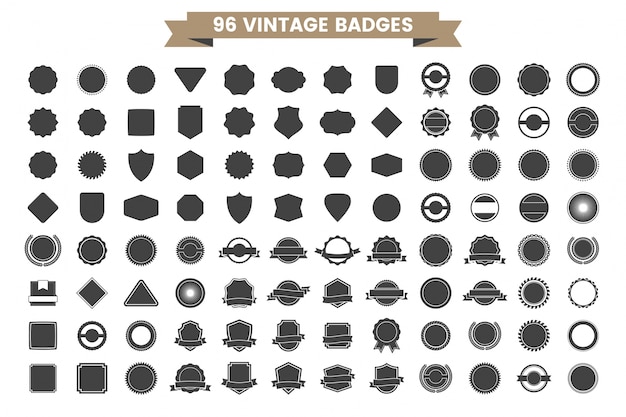 Comprehensive Collection of 96 Timeless Vintage Badges and Emblems ...