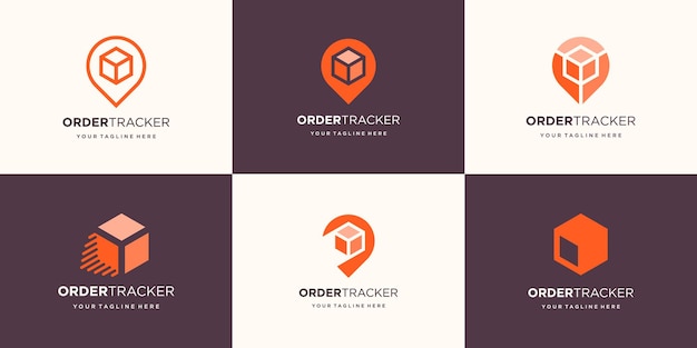Vibrant Geometric Order Tracker Logos with Distinctive Cube Shapes ...