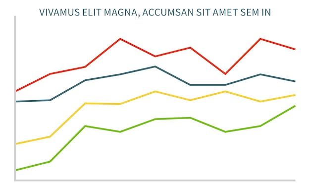 Vibrant line graph depicting fluctuating data trends over time | Jiffy ...